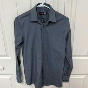 jf j.ferrar | Shirts | J Ferrar Grey Dress Shirt 4145 3233 Slim Fit ...